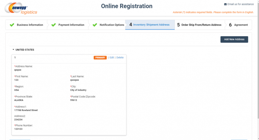 如何註冊 - Newegg Logistics Knowledge Base