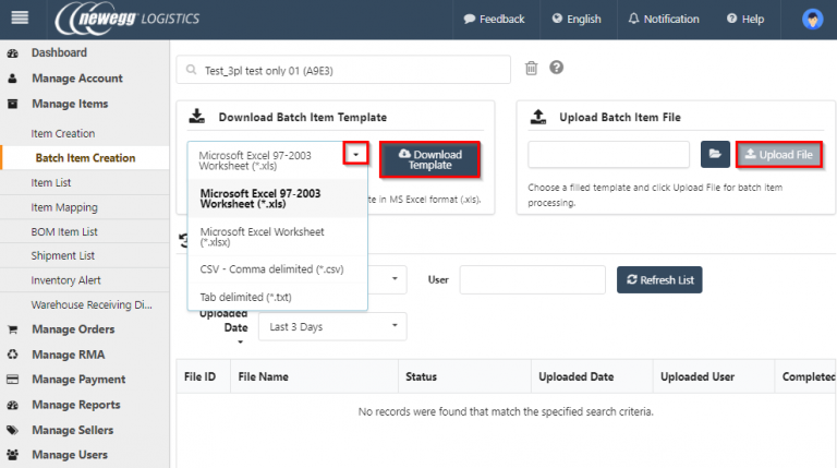 How to create Items - Newegg Logistics Knowledge Base