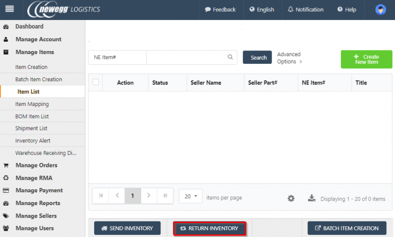 How to Return Inventory - Newegg Logistics Knowledge Base