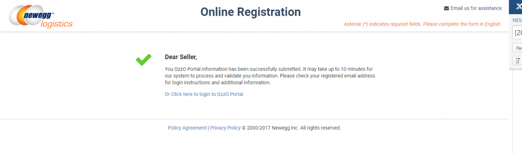 How to register - Newegg Logistics Knowledge Base