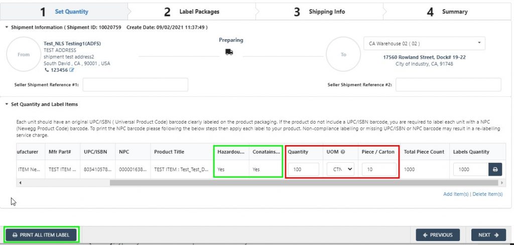 Shipment List - Newegg Logistics Knowledge Base