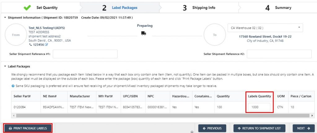 Shipment List - Newegg Logistics Knowledge Base